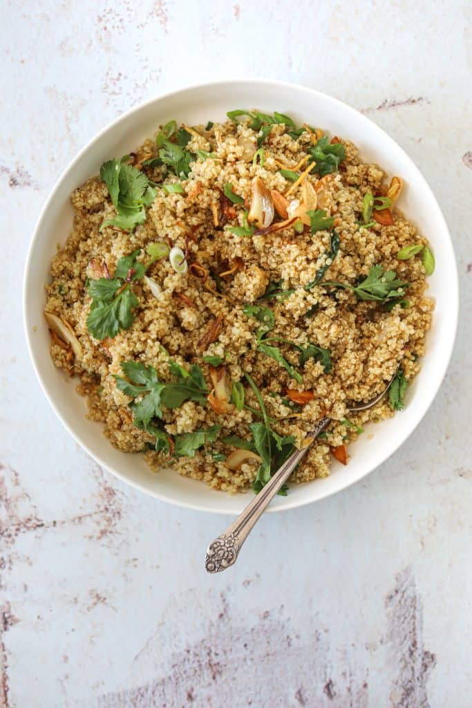 Quinoa Fried "Rice" with Crispy Garlic and Ginger - Craving California
