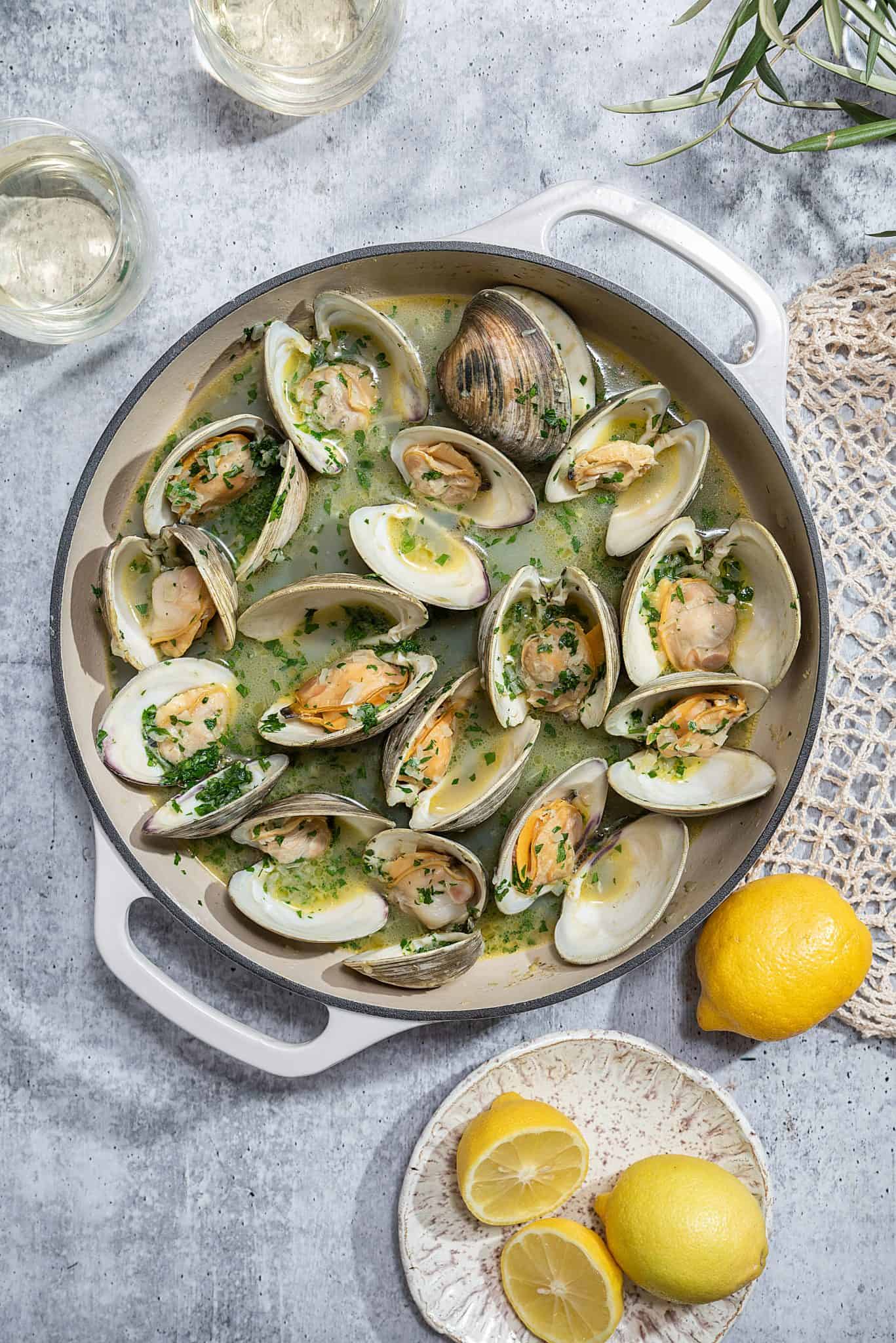 Steamed Clams with White Wine, Garlic and Butter - Craving California