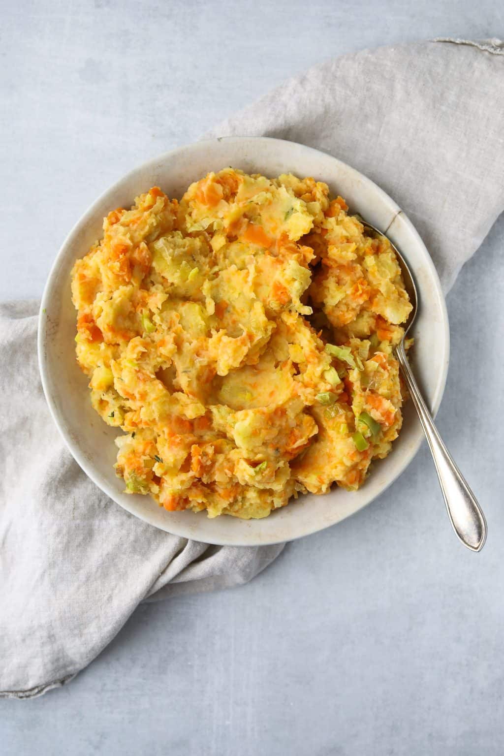 Root Vegetable Mash with Caramelized Leeks - Craving California