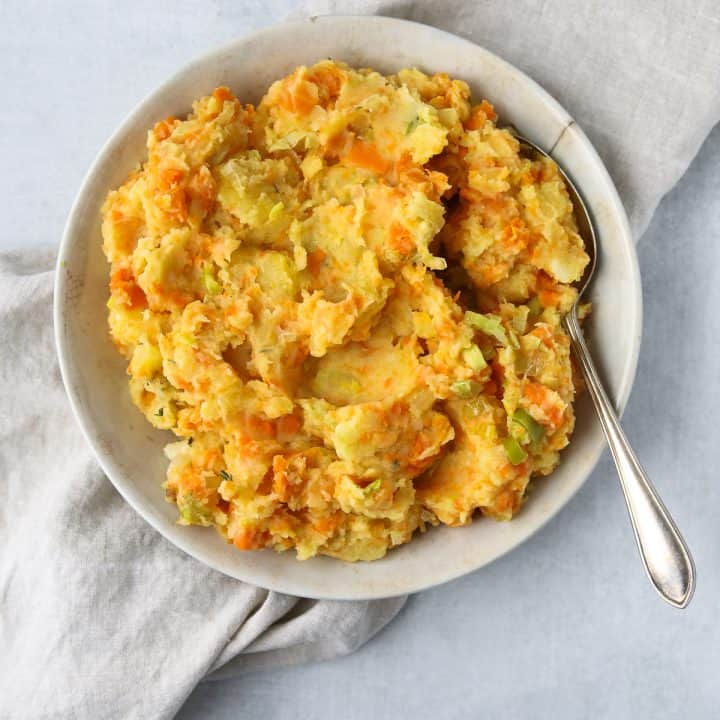Root Vegetable Mash with Caramelized Leeks - Craving California